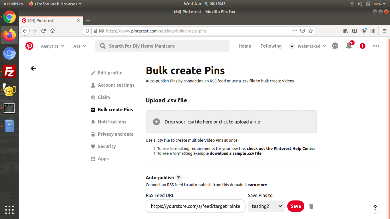 Automatically publish Product images as pins on Pinterest using RSS ...
